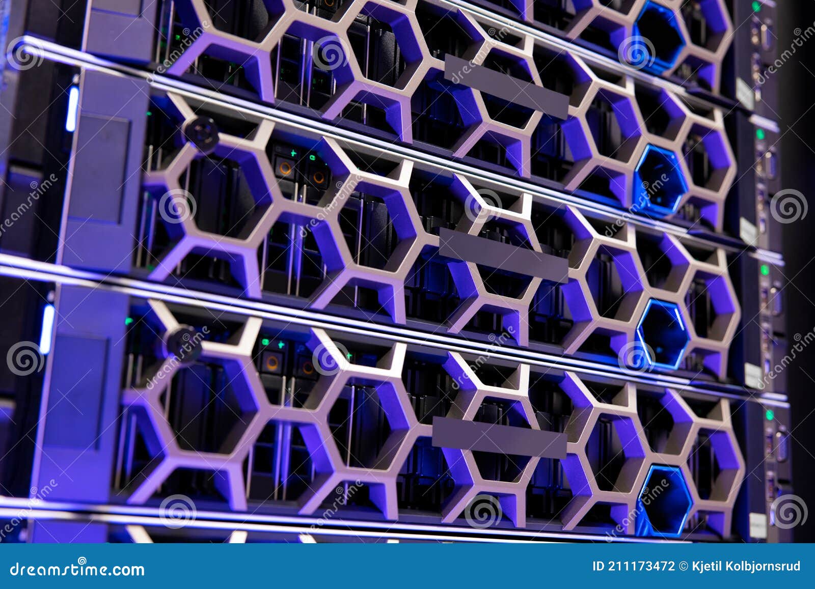Illuminated Purple Servers in a Hyperconverged Datacenter Environment ...