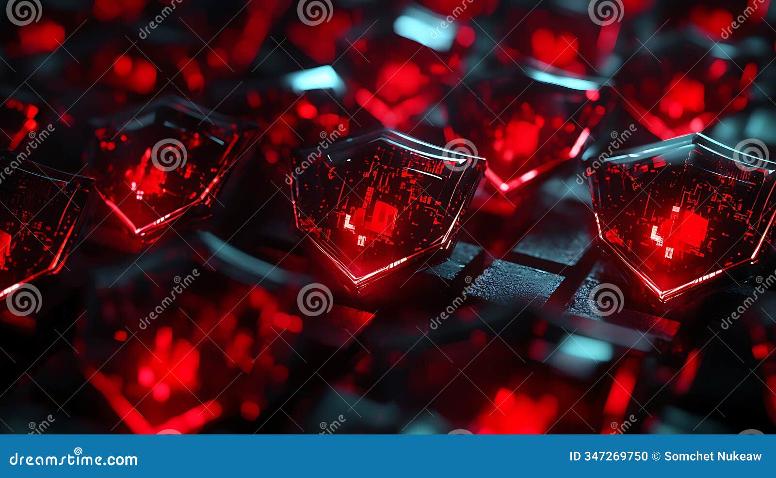 Illuminated Red Computer Keyboard Featuring Digital Elements a Stunning ...
