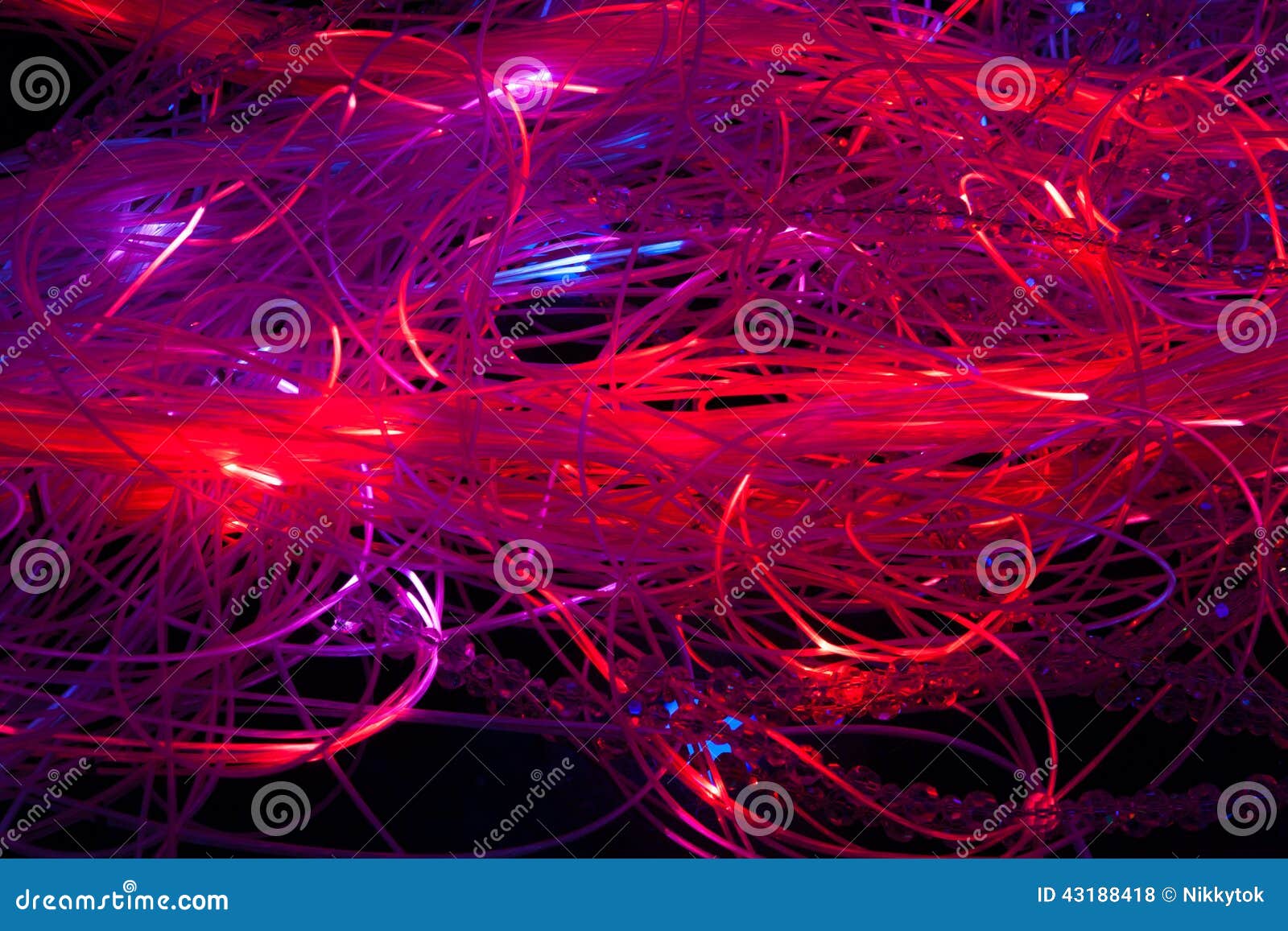 Illuminated Red Fiber Optics Cables Stock Photo - Image of electronics ...