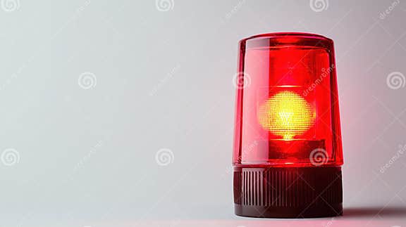 Illuminated Red Siren Light Stock Illustration - Illustration of bright ...