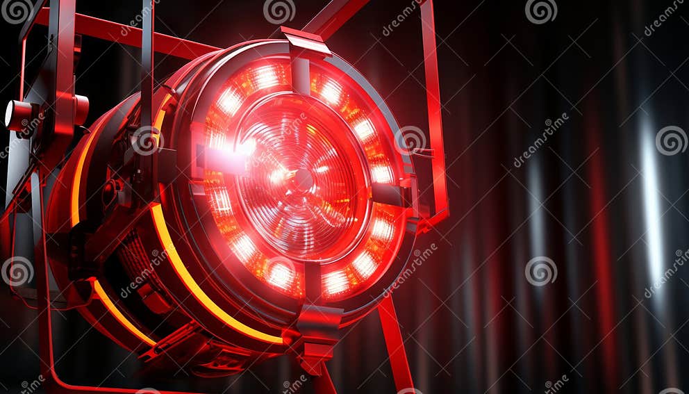 Illuminated Red Spot Light Casting a Dramatic Glow on the Stage during ...