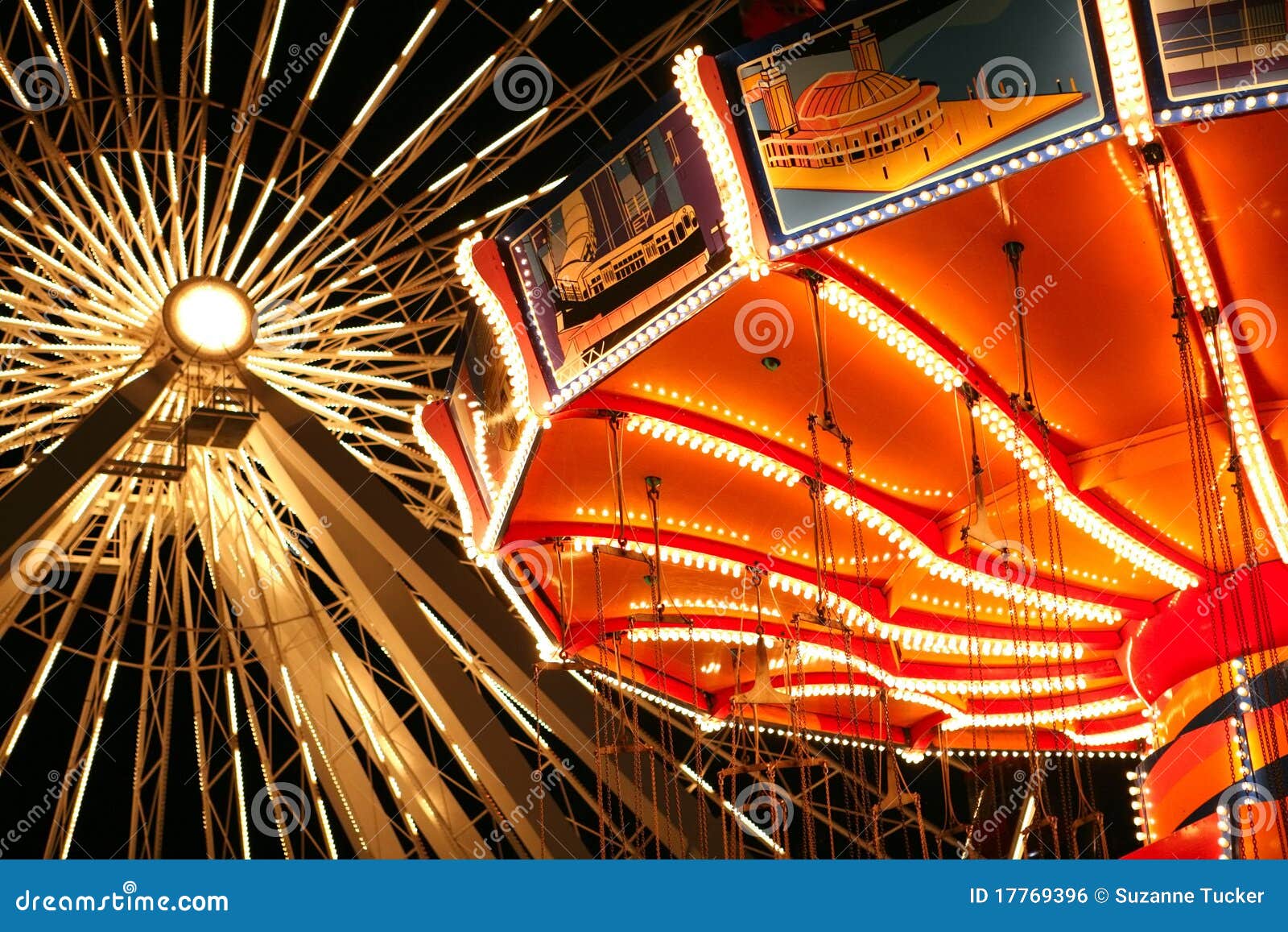 Illuminated Rides at Navy Pier, Chicago Editorial Photo - Image of ...