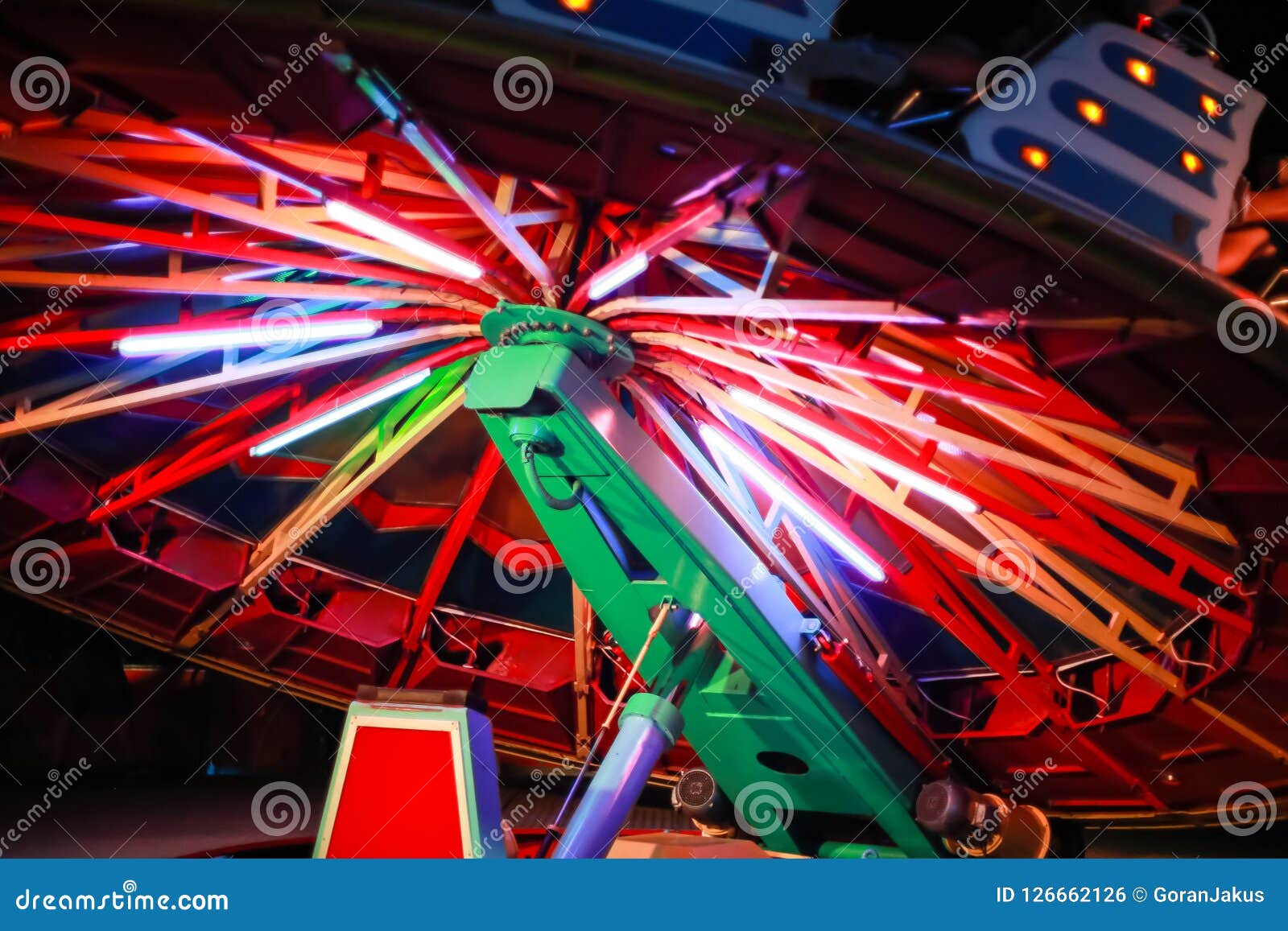 Rotating Device in Amusement Park Stock Photo - Image of modern, fair ...
