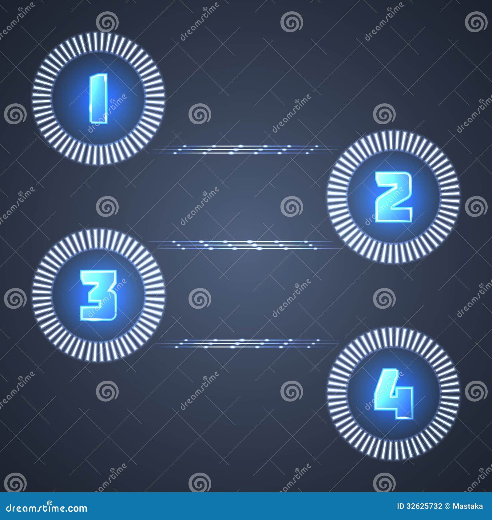 Illuminated Shiny Infographic Elements. Vector Illustration ...