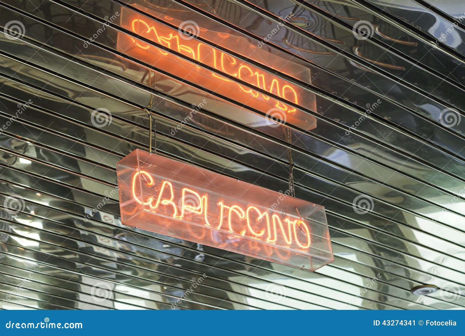 Illuminated Sign Cappuccino Stock Image - Image of bright, light: 43274341