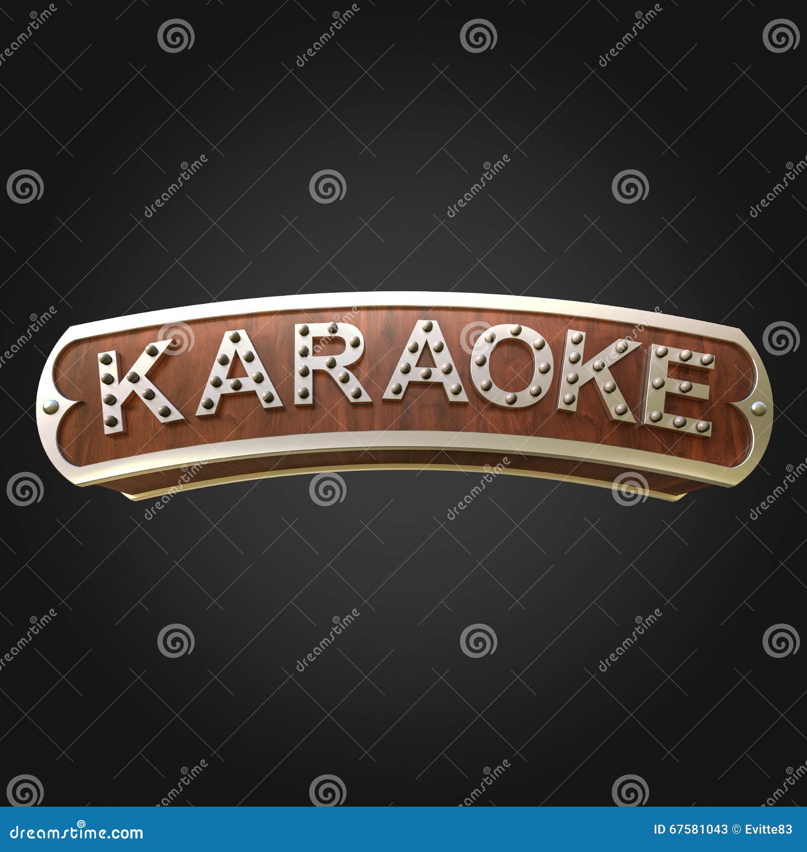 Illuminated Sign Karaoke on Black Background. Stock Image - Image of ...