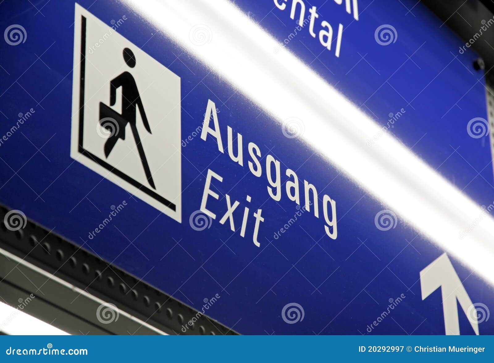 Illuminated Sign To the Exit Stock Image - Image of notice, german ...