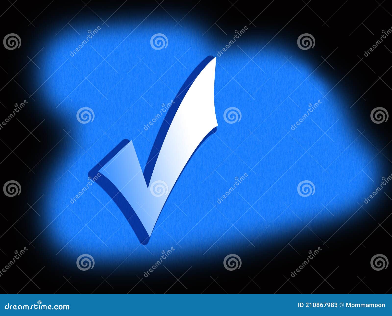 Illuminated Single Check Mark Stock Illustration - Illustration of ...