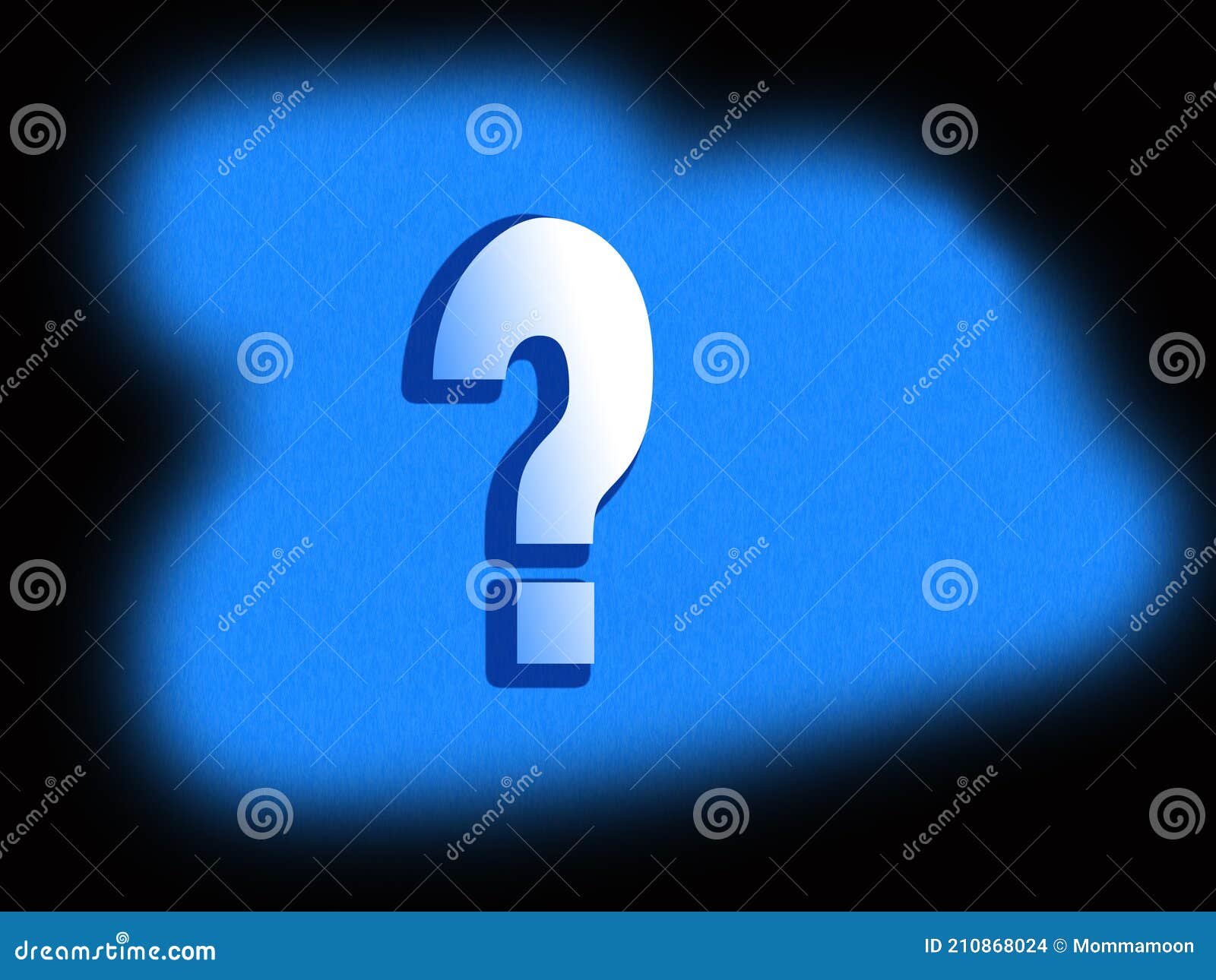 Illuminated Single Question Mark Stock Illustration - Illustration of ...