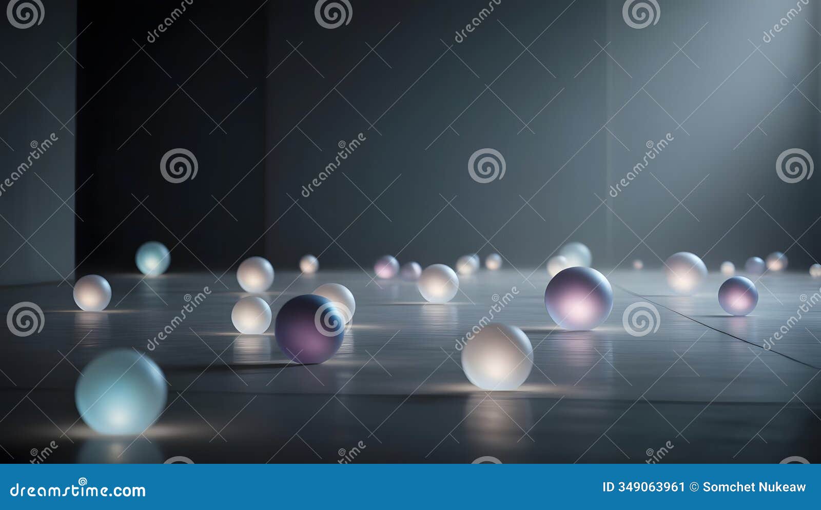 Illuminated Spheres Display Modern Art Gallery Digital Artwork ...