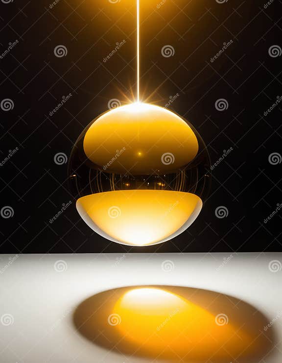 Illuminated Spherical Lamp with Reflective Surface Stock Image - Image ...