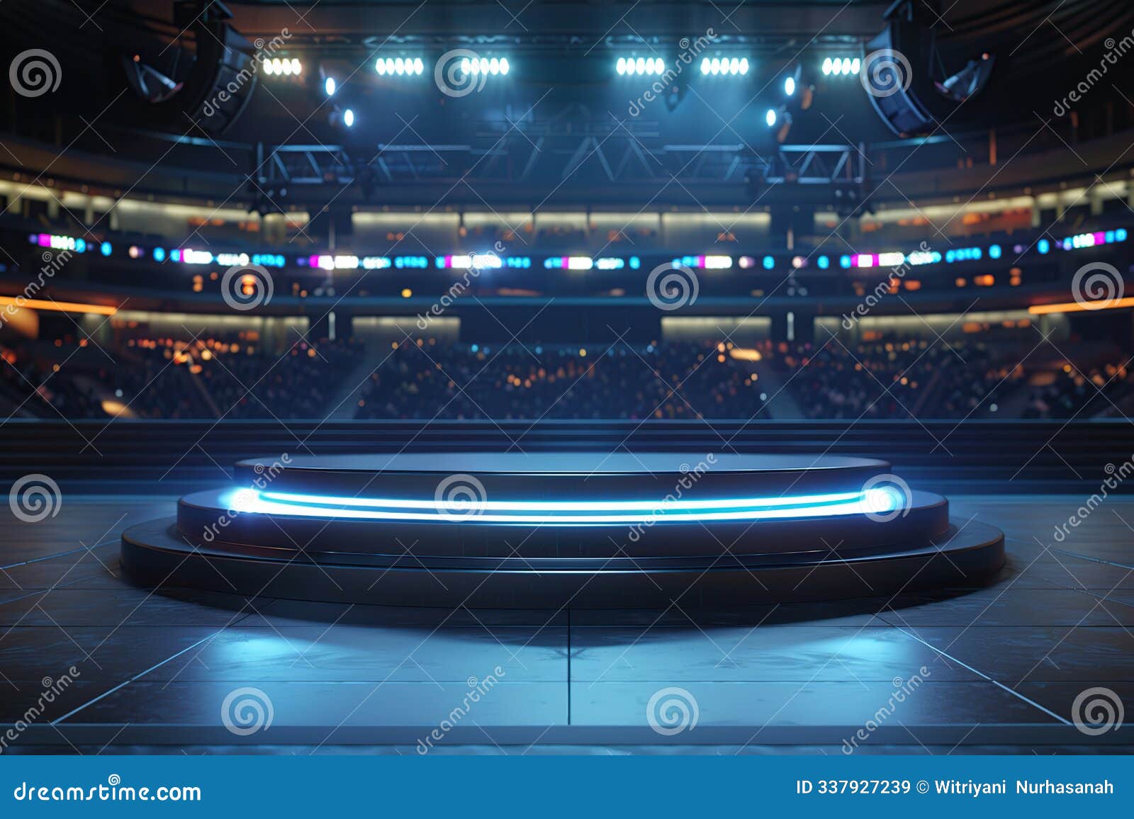 Illuminated Stage Platform stock illustration. Illustration of stage ...