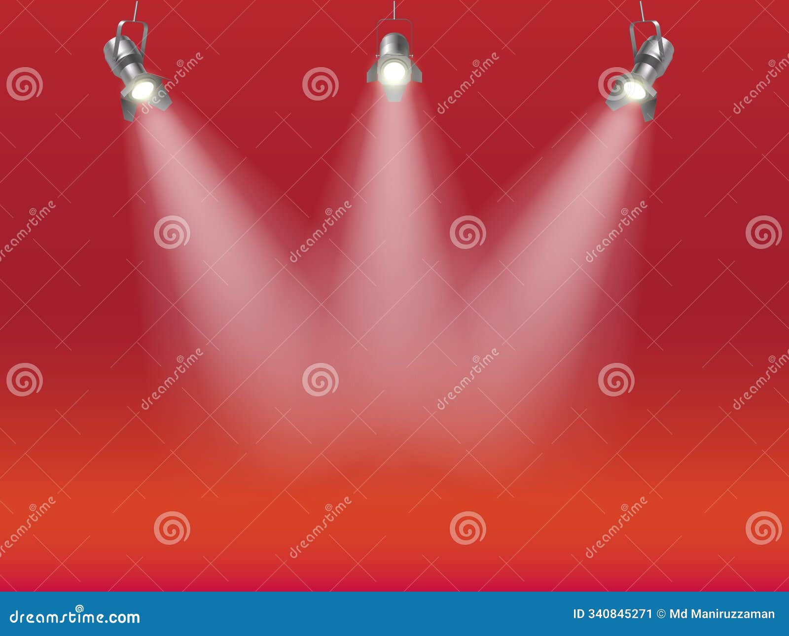 Illuminated Stage with Scenic Lights. Vector Spotlight with Smoke ...