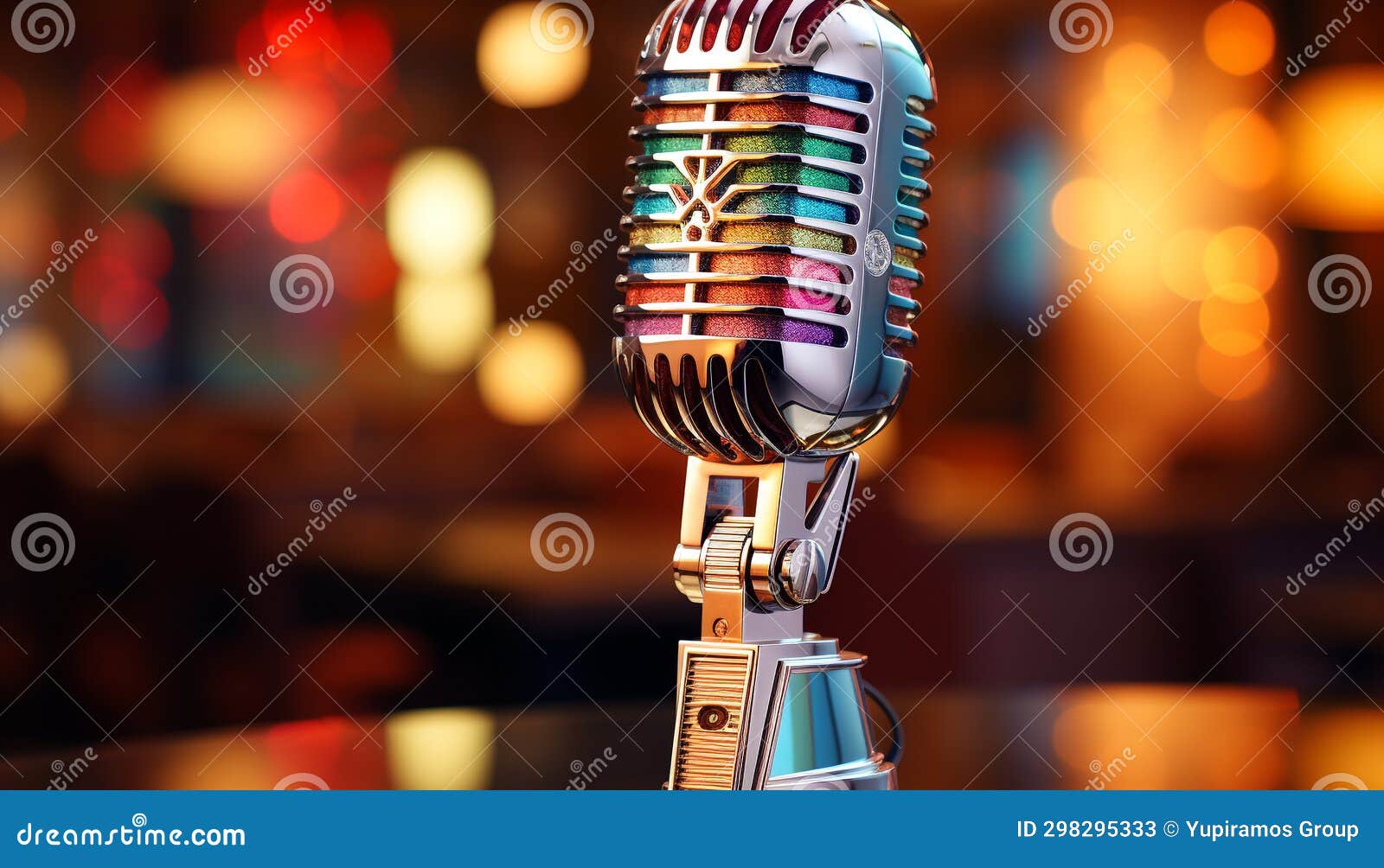Illuminated Stage, Singer Performing, Audience Captivated by the Music ...