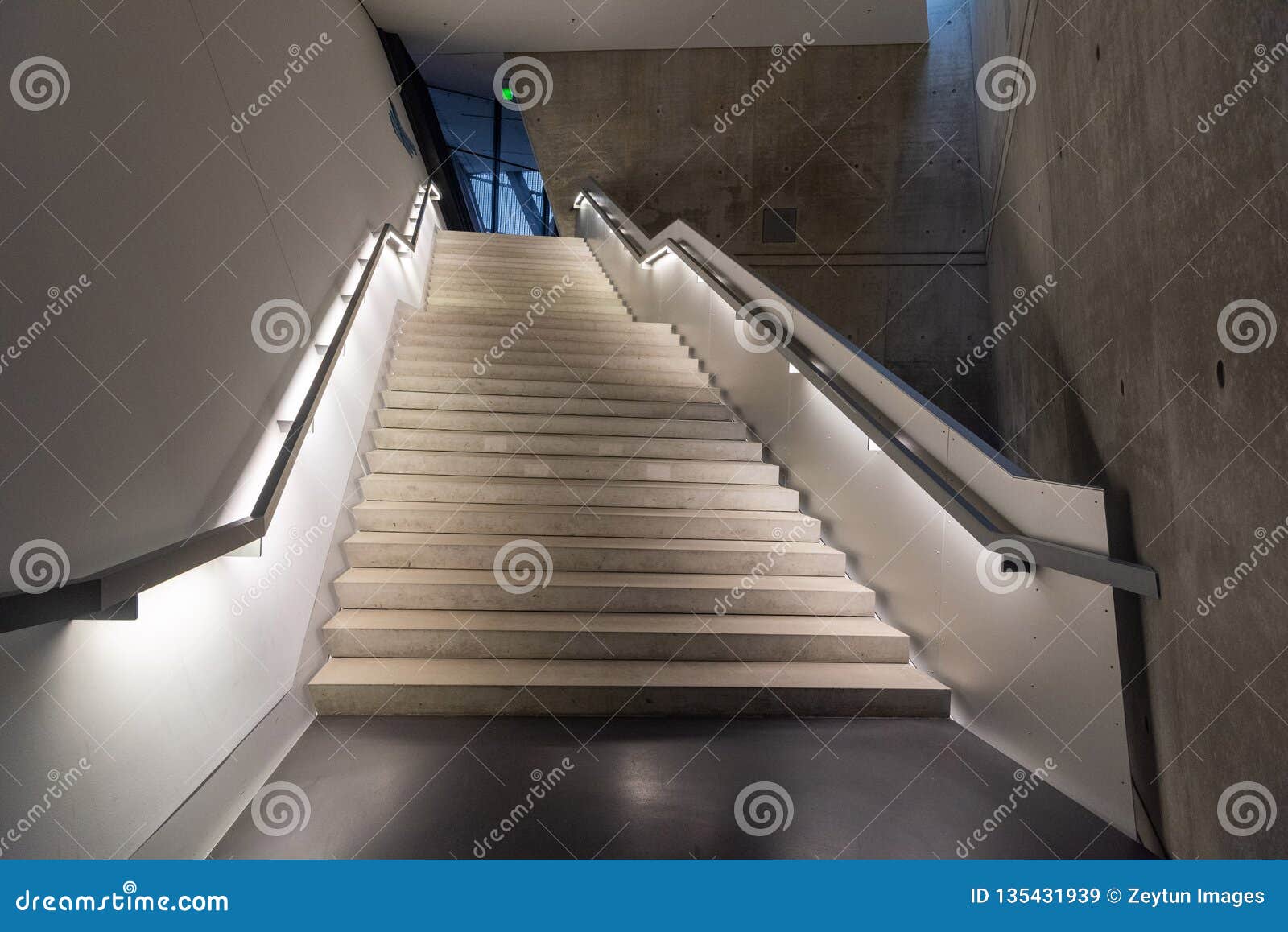 Illuminated Stairs Going Up Stock Image - Image of climb, stairway ...