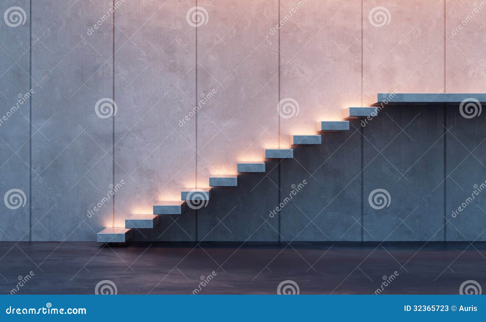 Illuminated stairs stock illustration. Illustration of home - 32365723