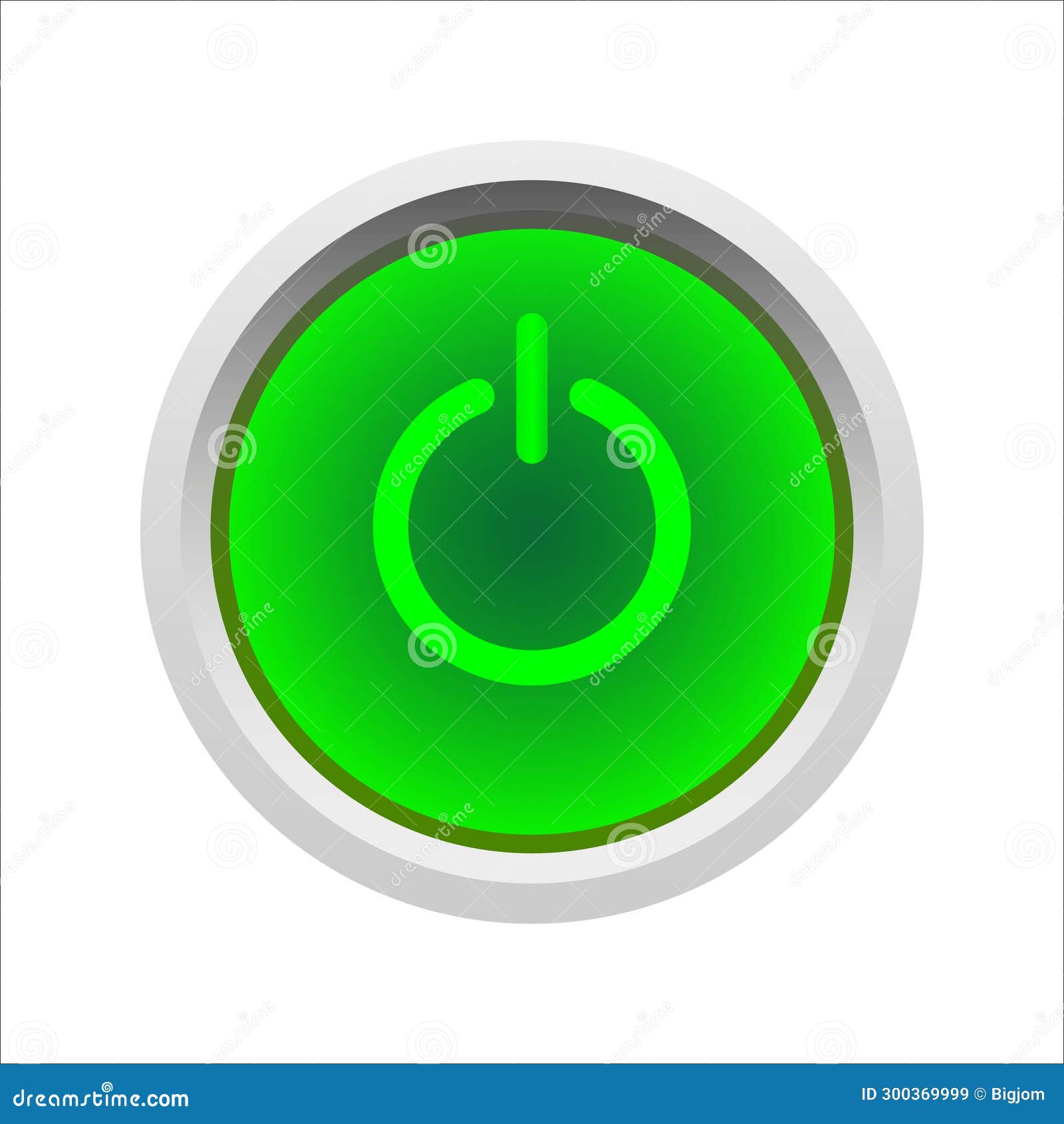 Illuminated Switch Button on White Background Stock Illustration ...