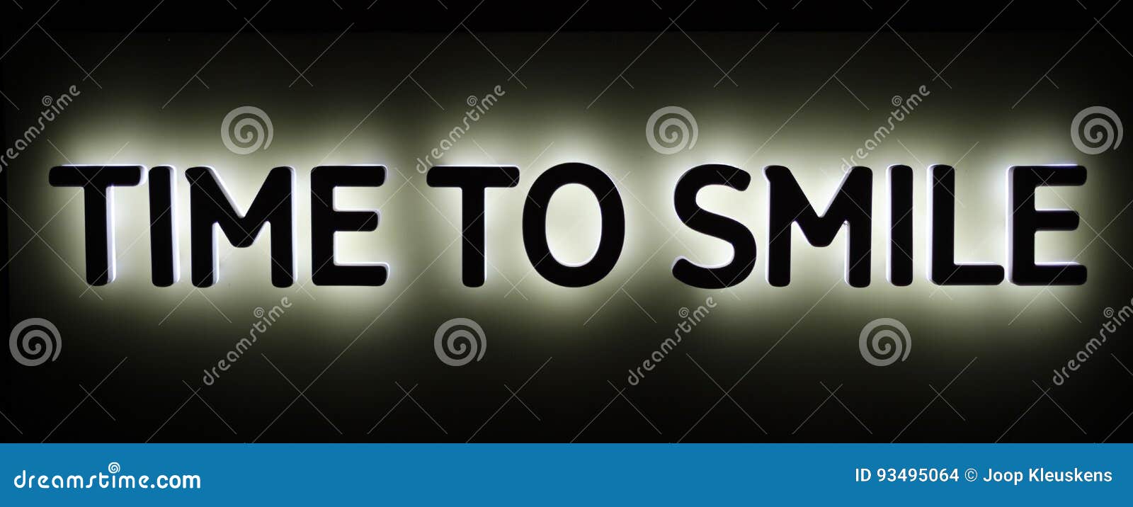 Illuminated Text Time To Smile Stock Illustration - Illustration of ...