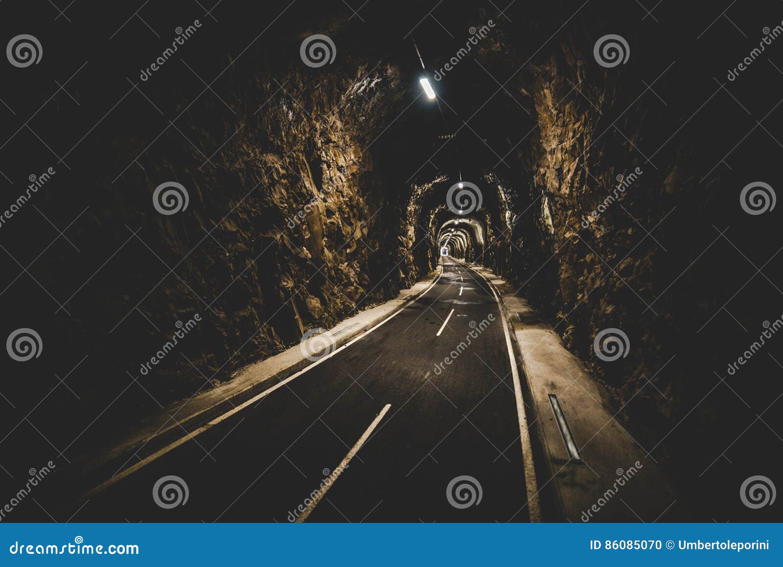 Illuminated Tunnel for Runners Bikers and Walkers Stock Photo - Image ...