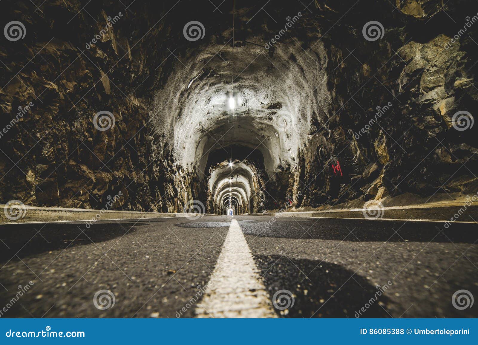 Illuminated Tunnel for Runners Bikers and Walkers Stock Photo - Image ...