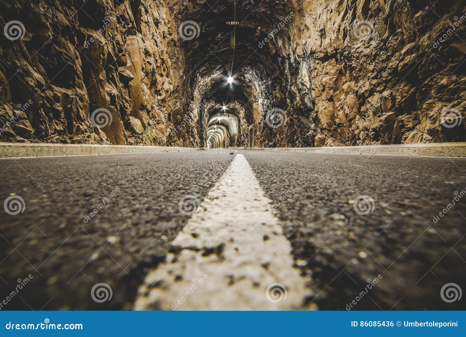 Illuminated Tunnel for Runners Bikers and Walkers Stock Photo - Image ...