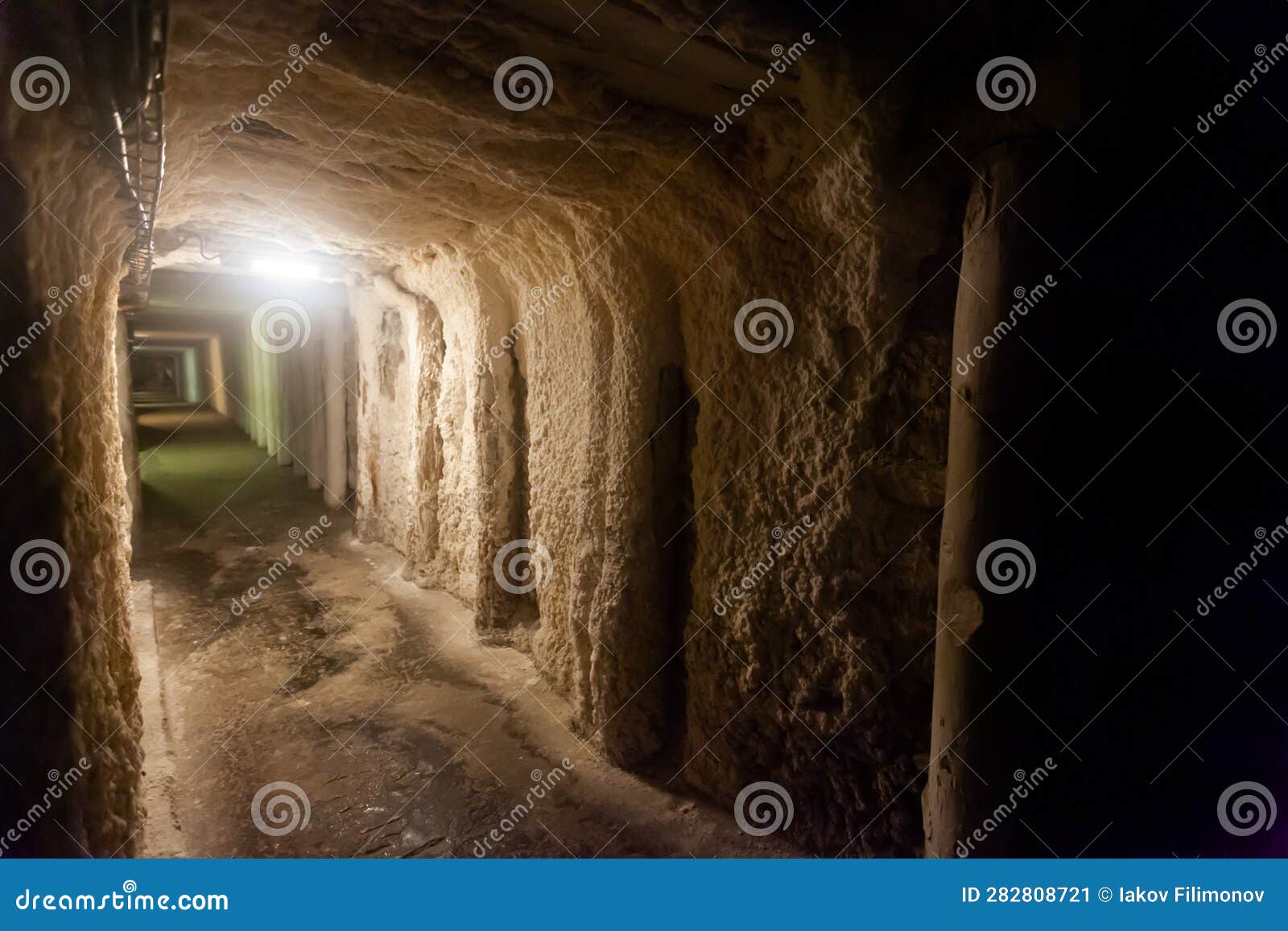 Illuminated Tunnels in Old Mines Stock Image - Image of cultural ...