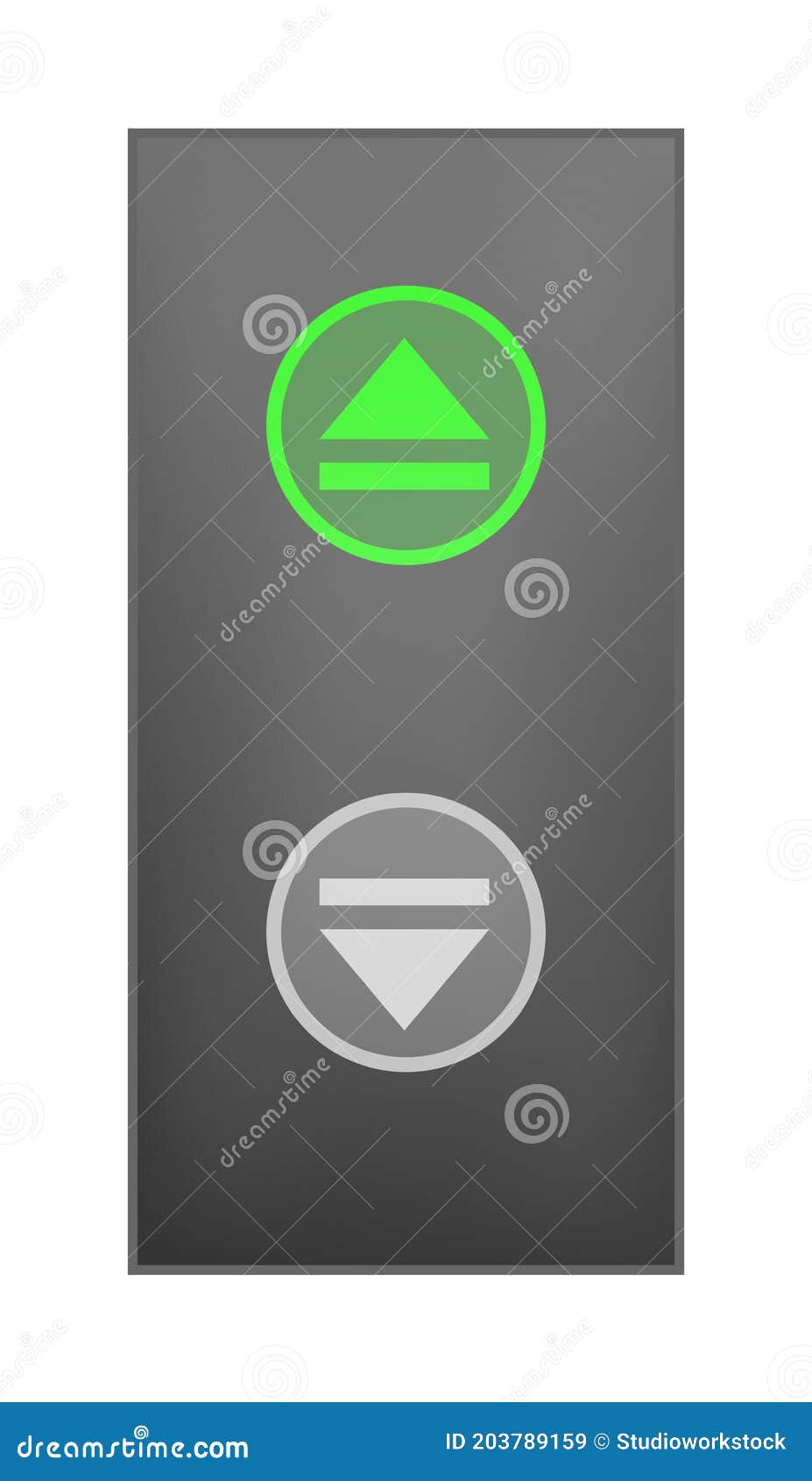 Illuminated Up Arrow Button on Elevator Panel Stock Vector ...