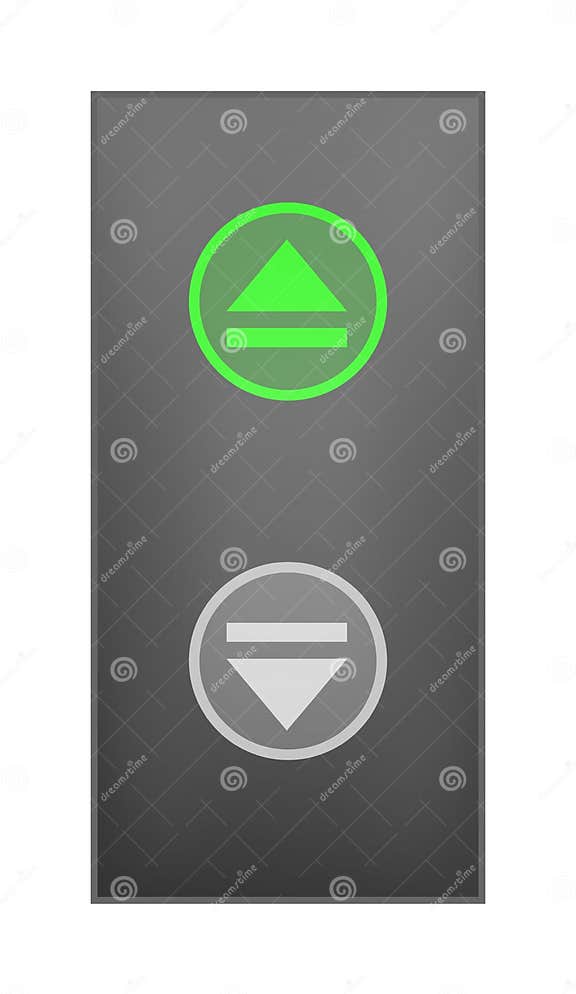 Illuminated Up Arrow Button on Elevator Panel Stock Vector ...