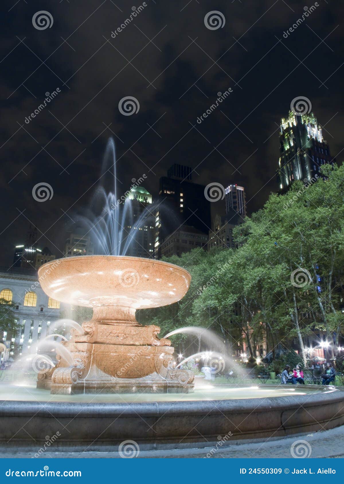 Illuminated Water Fountain at Night Stock Image - Image of tourism ...