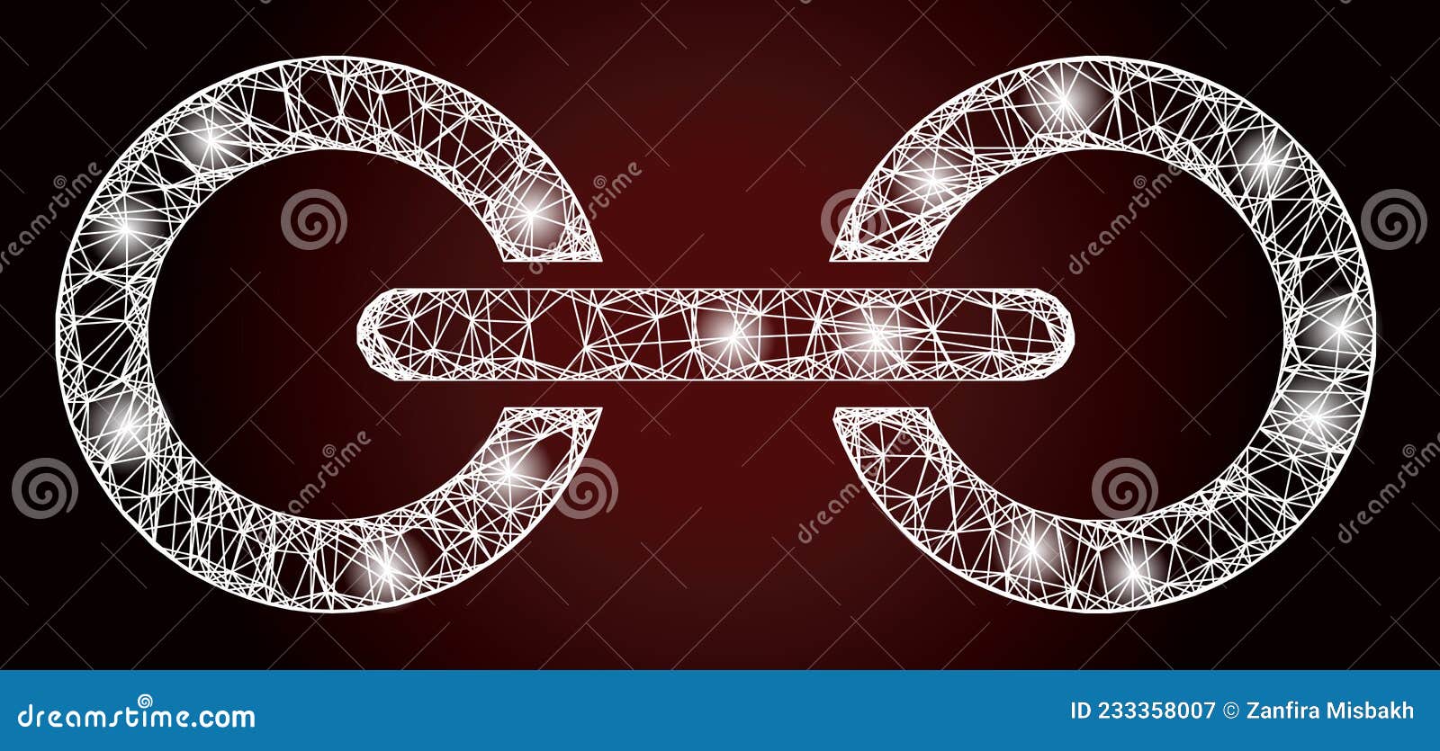 Flare Linear Mesh Chain Link with Light Spots Stock Vector ...