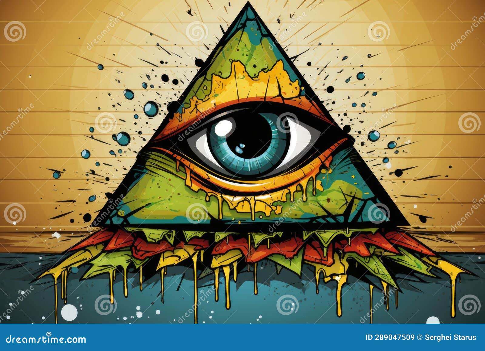Illuminati Triangle with Eye and Paint Splatter, AI Stock Image - Image of ideas, design: 289047509