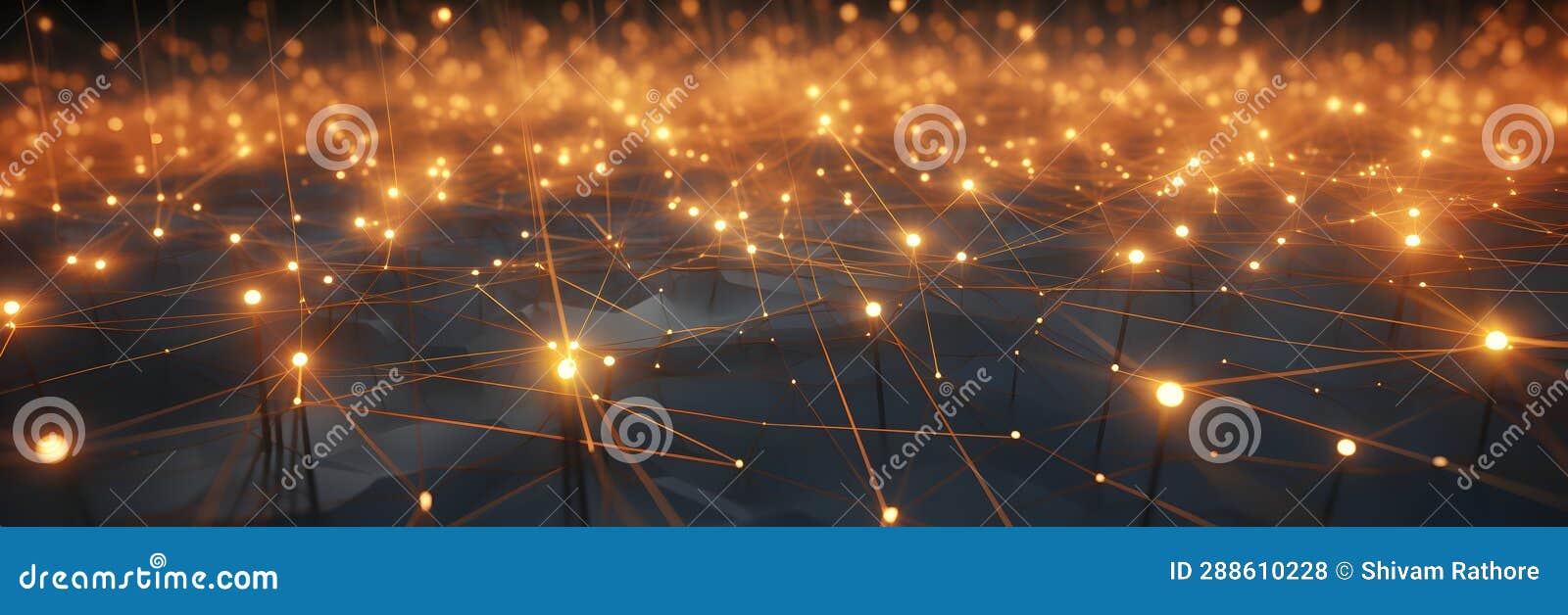 Background of Lights Dots Connecting Together. AI Generated Stock ...