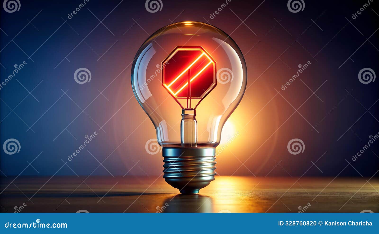 Illuminating Caution: a Stop Sign within a Glowing Light Bulb AI ...