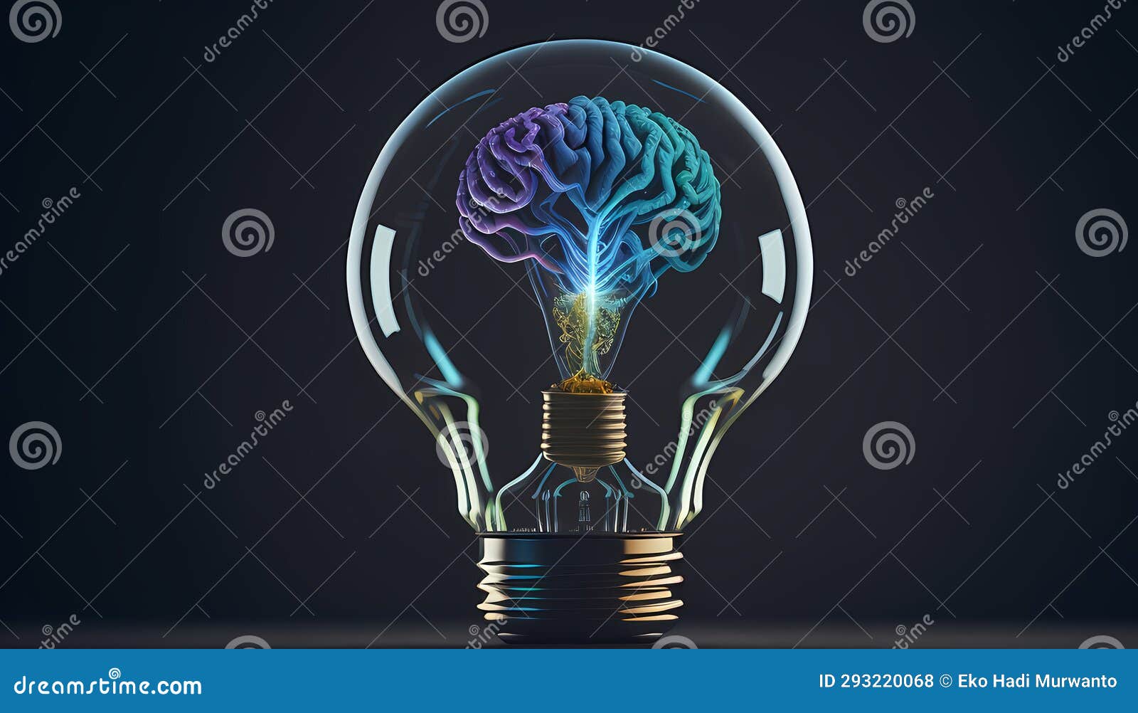 Illuminating Creativity: Human Brain Inside a Lightbulb Stock ...