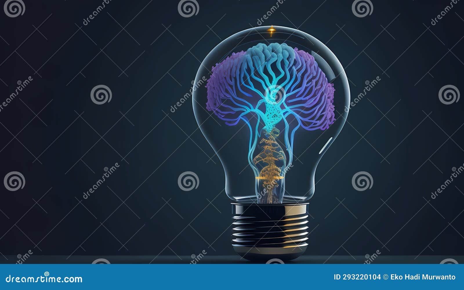 Illuminating Creativity: Human Brain Inside a Lightbulb Stock ...