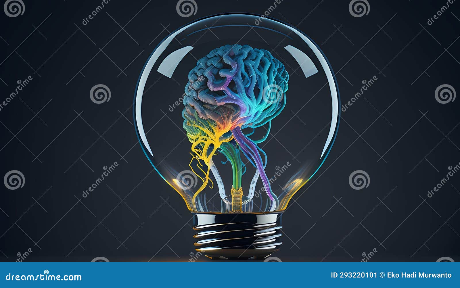 Illuminating Creativity: Human Brain Inside a Lightbulb Stock ...