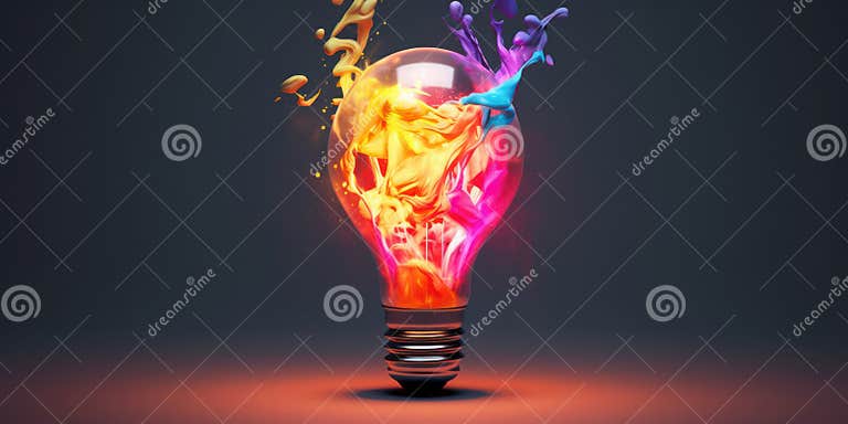 Illuminating Creativity Lightbulb Made of Paint in a Unique Concept ...
