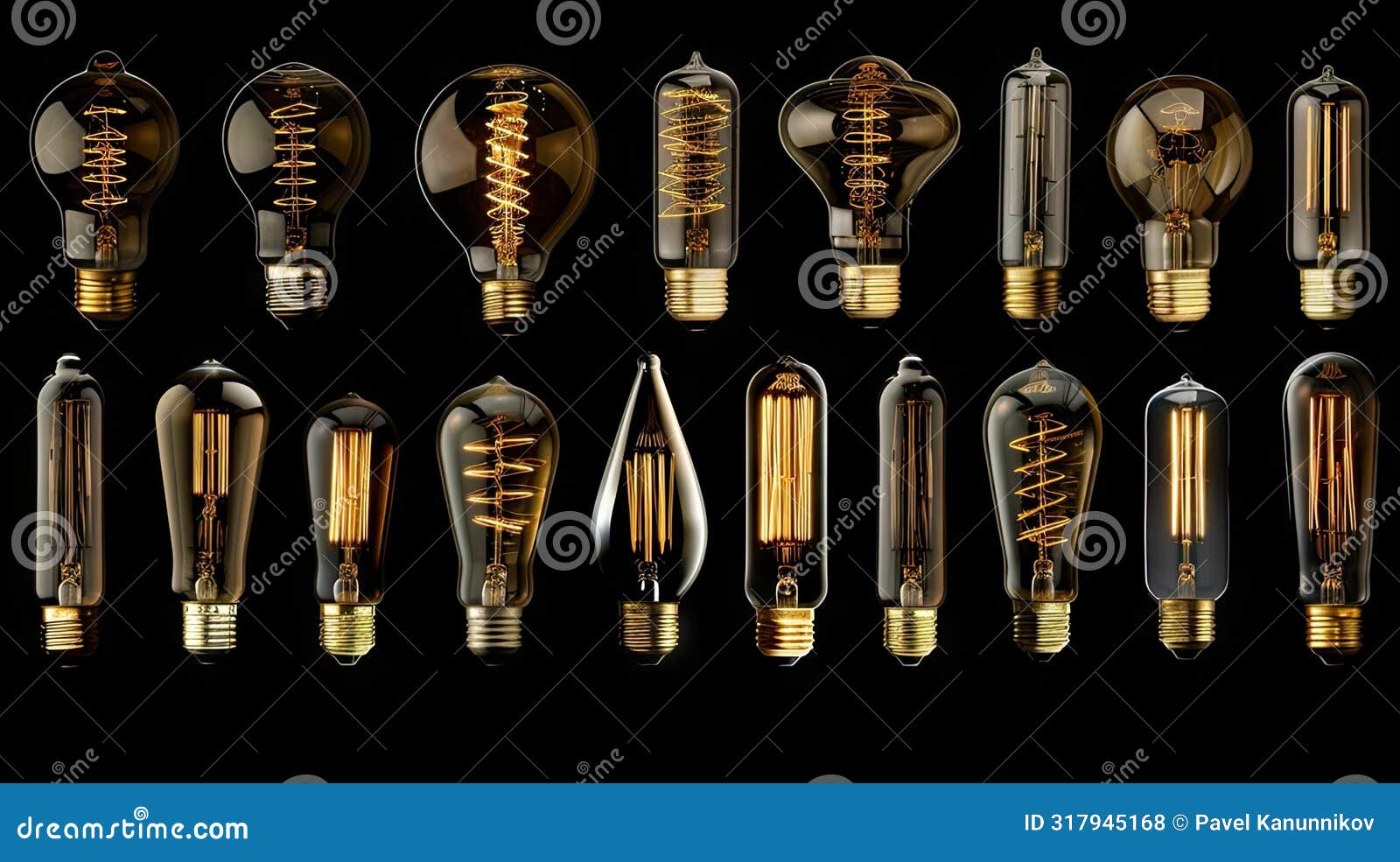 Illuminating Diversity: a Multitude of Light Bulbs in Various Shapes ...