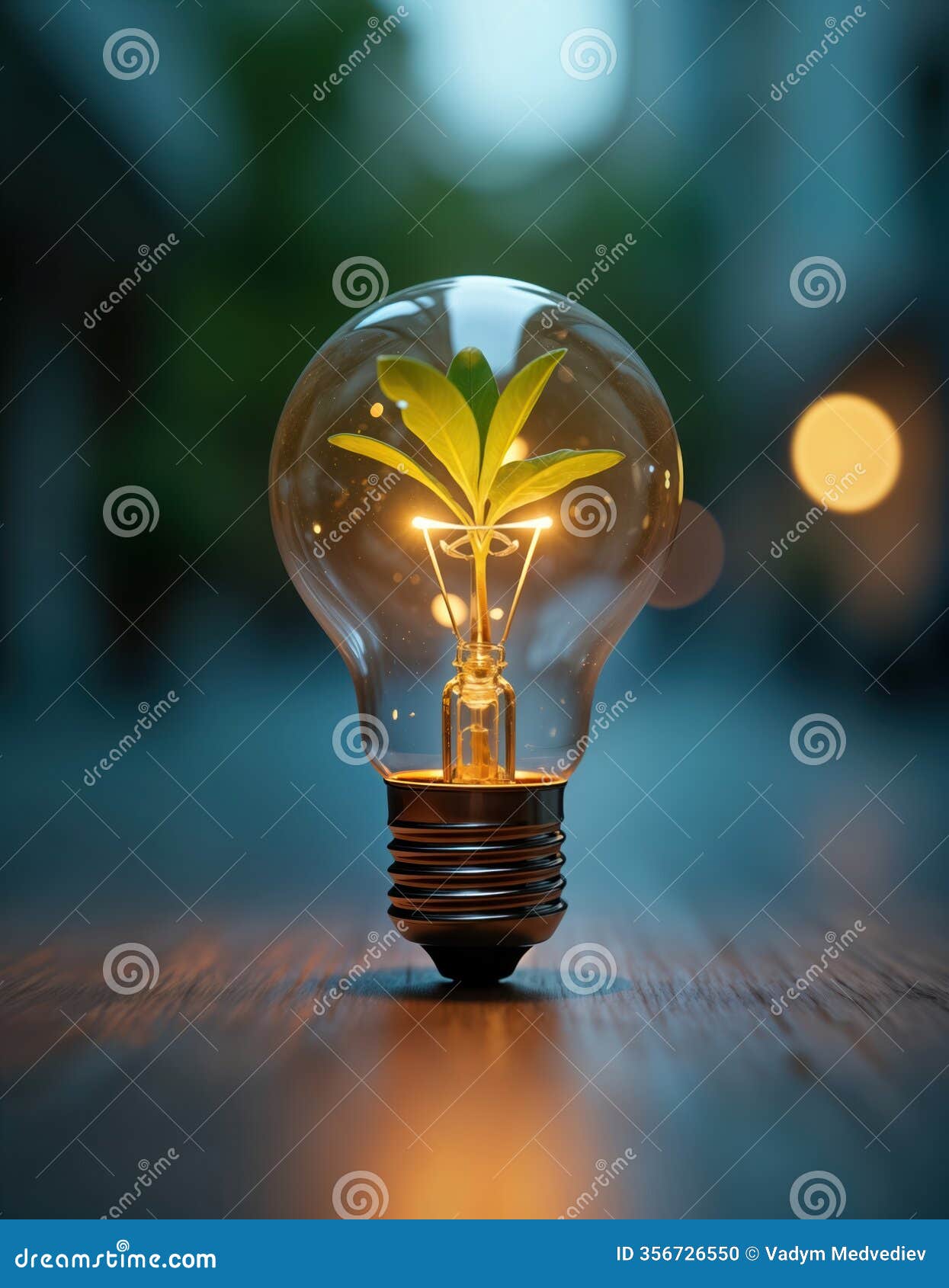 Illuminating Idea. Light Bulb with Small Plant Inside. Tech Innovation ...