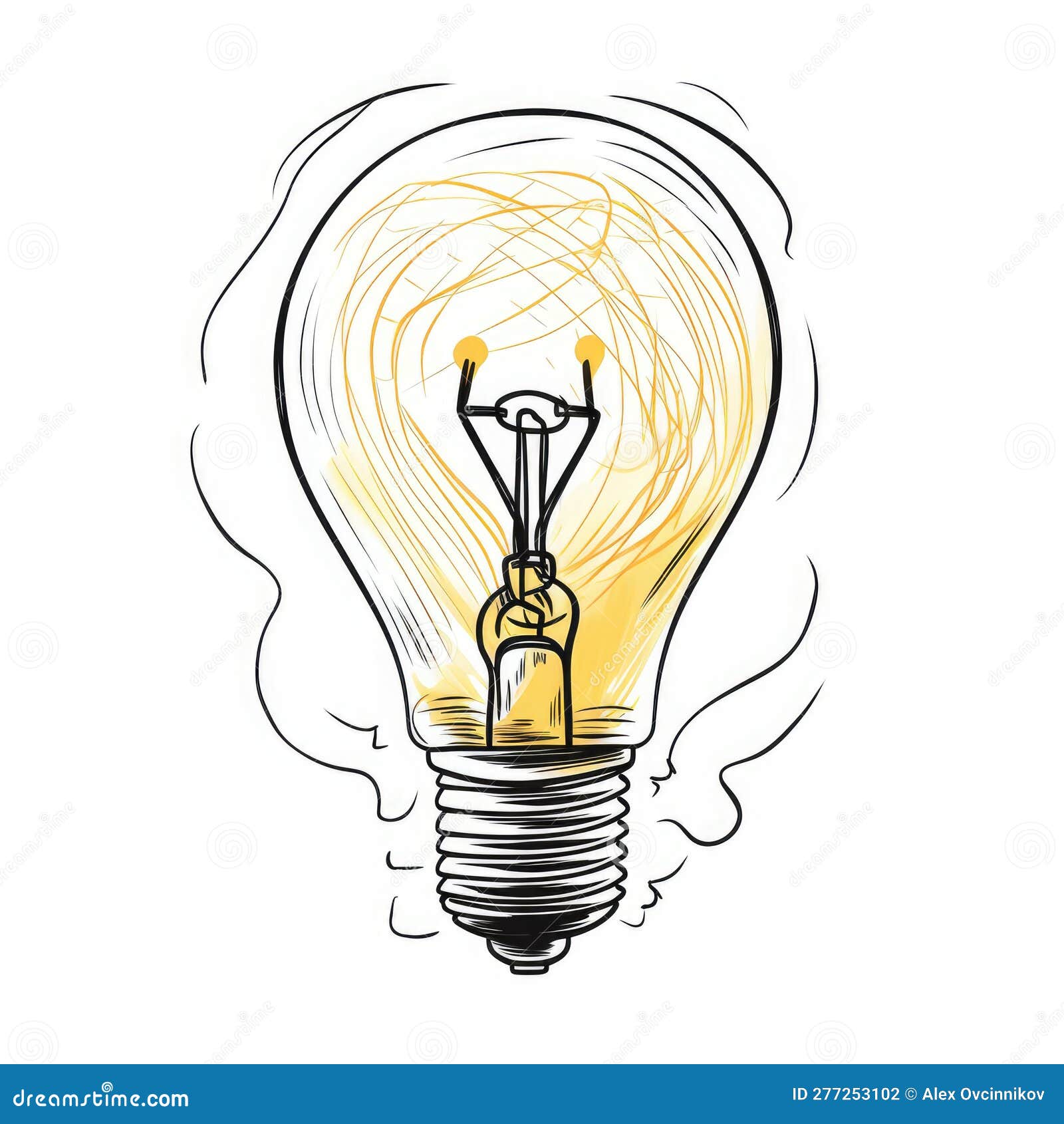 Illuminating Ideas: Continuous One-Line Drawing Of A Yellow Lightbulb ...