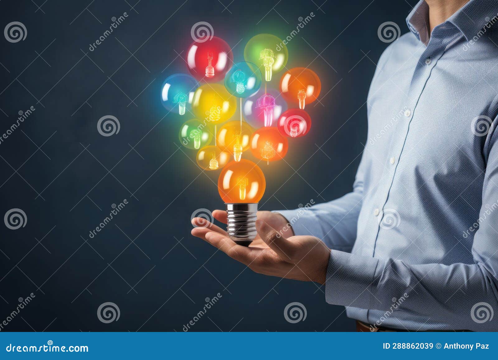 Illuminating Ideas: Lamps Symbolizing Creativity in Flat Layout ...