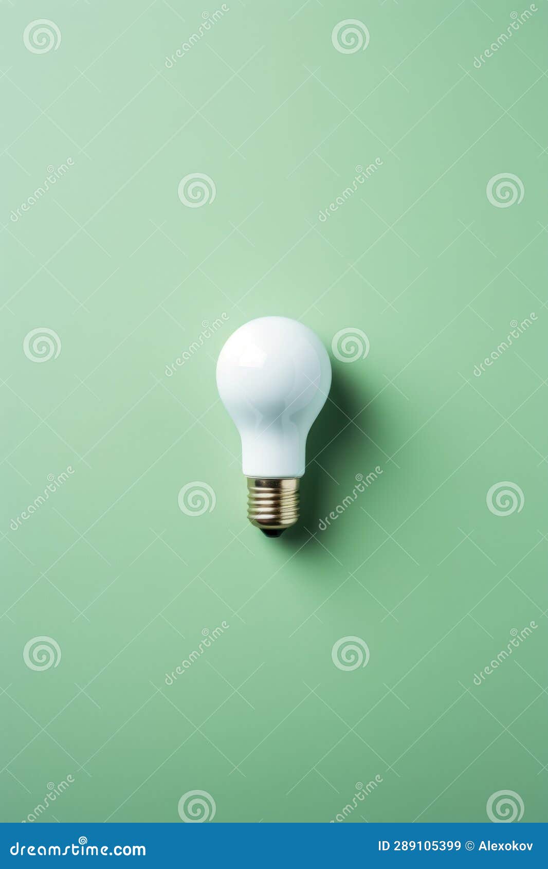 Illuminating Ideas: One Light Bulb on Light Green Table AI Generated ...