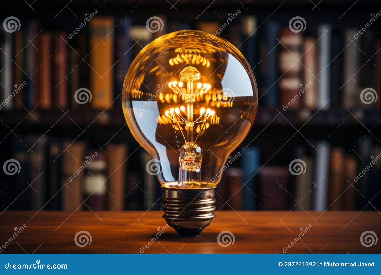 Illuminating Knowledge Glowing Bulb Enhances Books Wisdom, Symbolizing ... Illuminating Knowledge Glowing Bulb Enhances Books Wisdom, Symbolizing ...