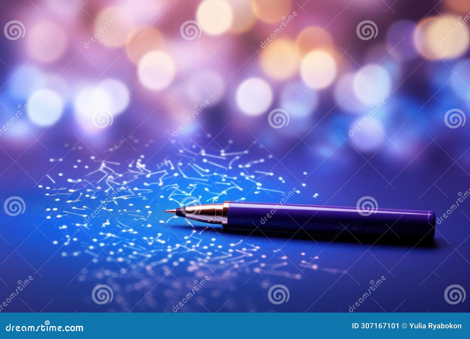 Illuminating Paper Note Pen Light. Generate Ai Stock Image - Image of ...