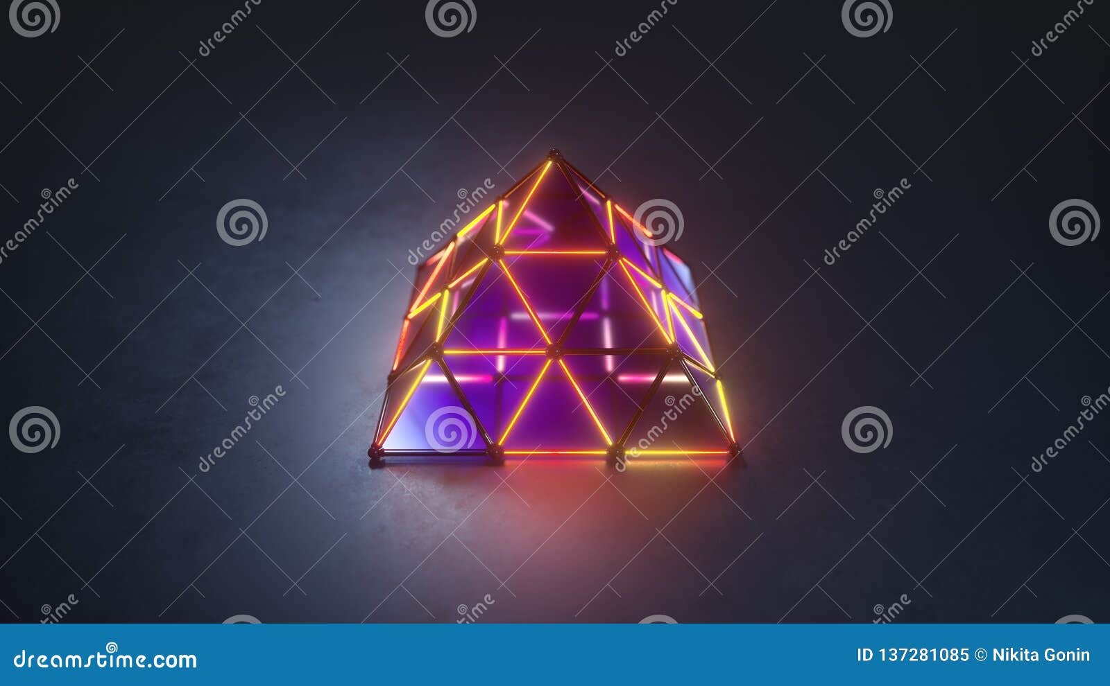 Illuminating Pyramid 3D Rendering Illustration Stock Illustration ...