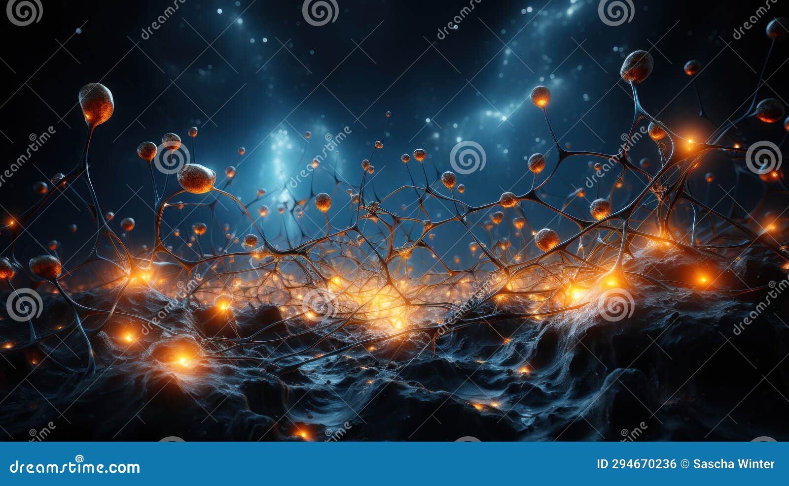 Illuminating Synapses: Neural Connections in Action Stock Photo - Image ...