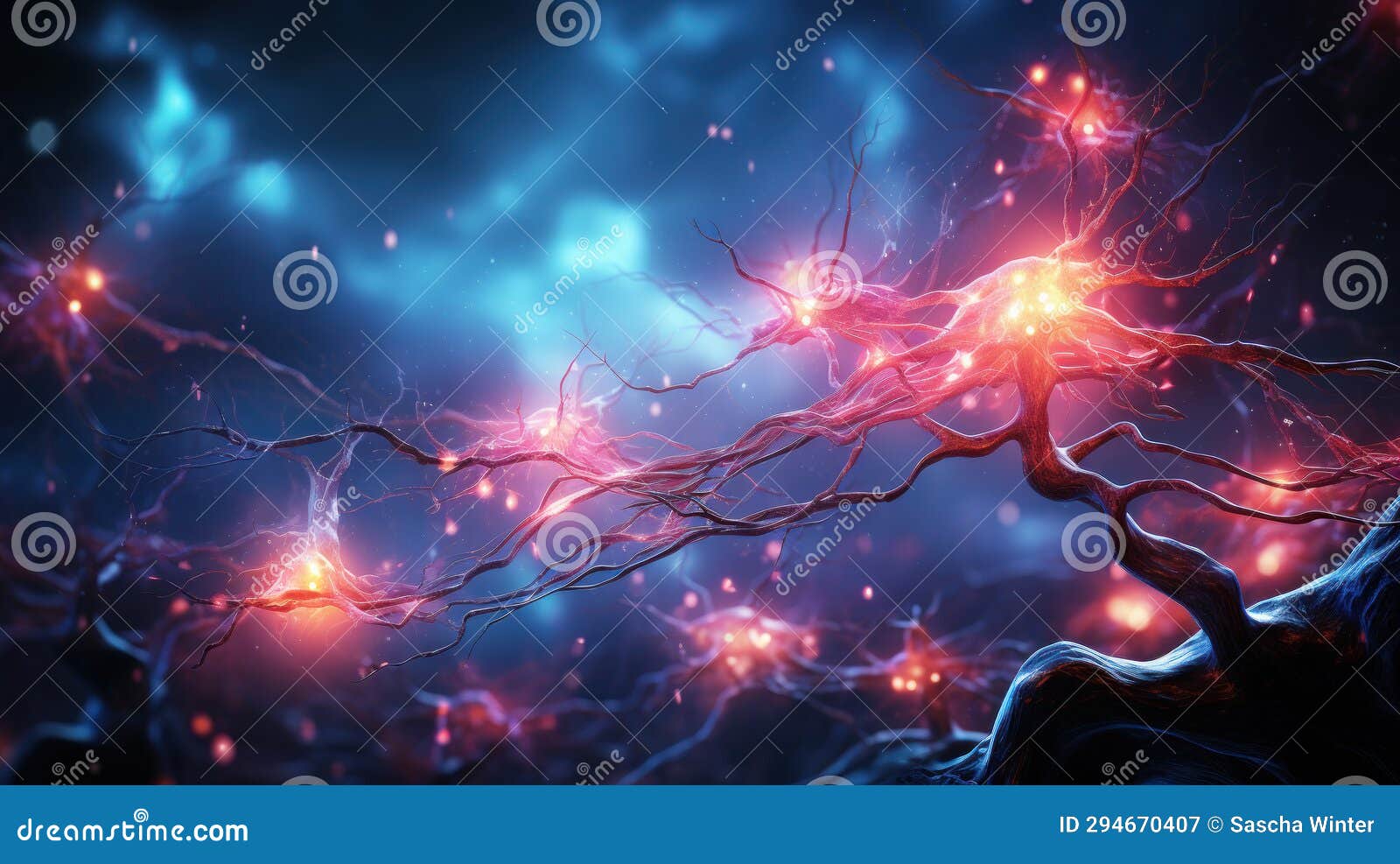 Illuminating Synapses: Neural Connections in Action Stock Image - Image ...