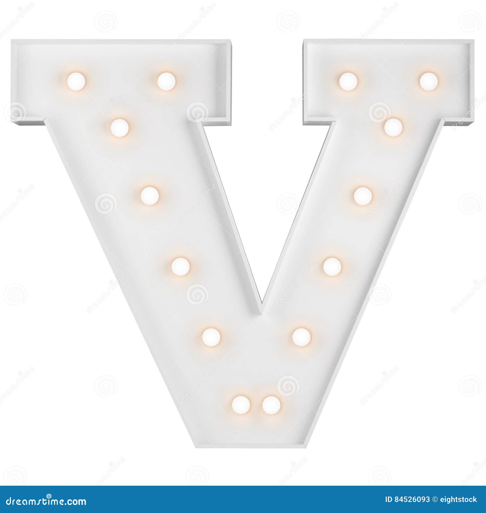 Illuminating V letter stock image. Image of bulb, decoration - 84526093