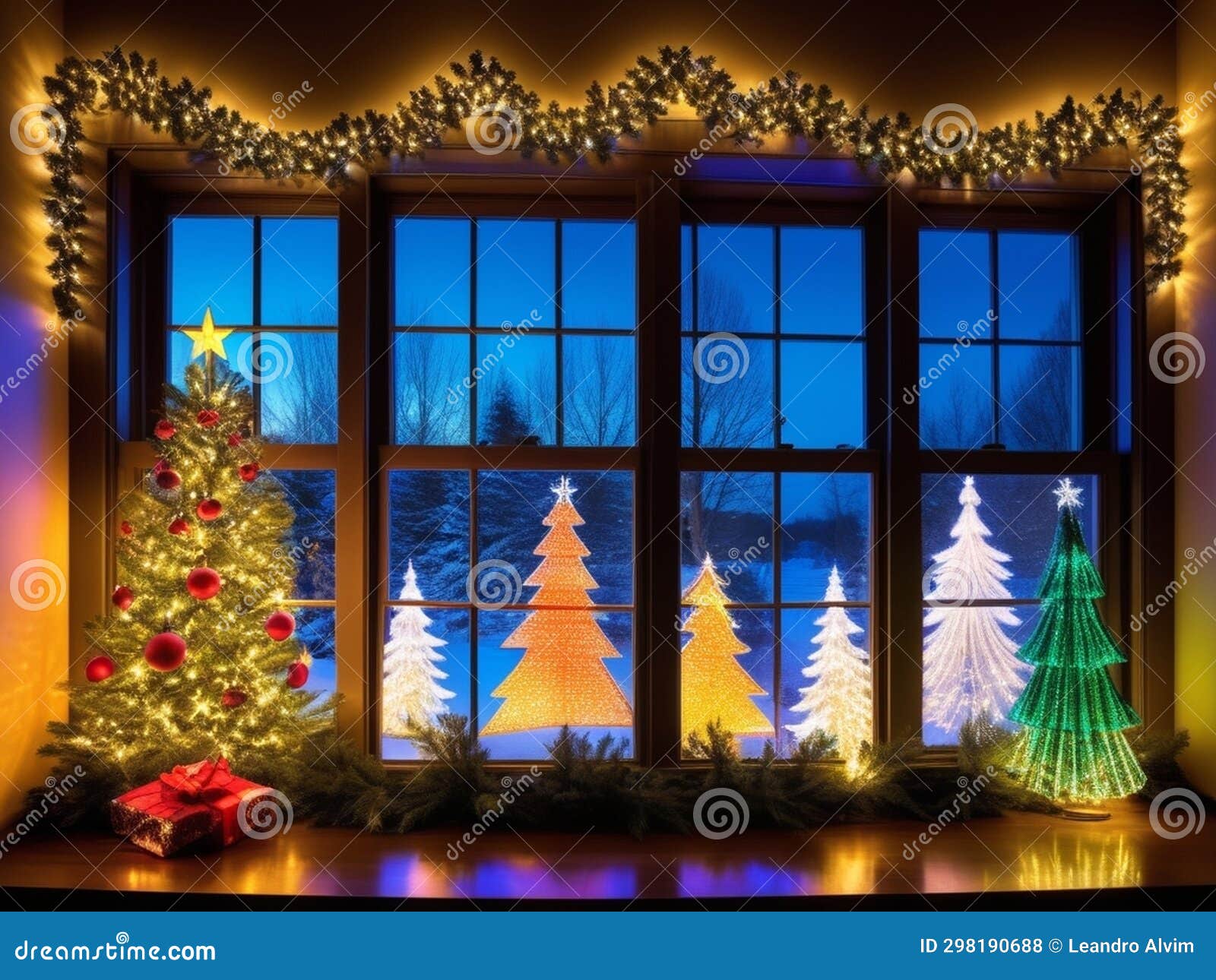 Illuminating Winter Nights Captivating Light Up Festive Window ...