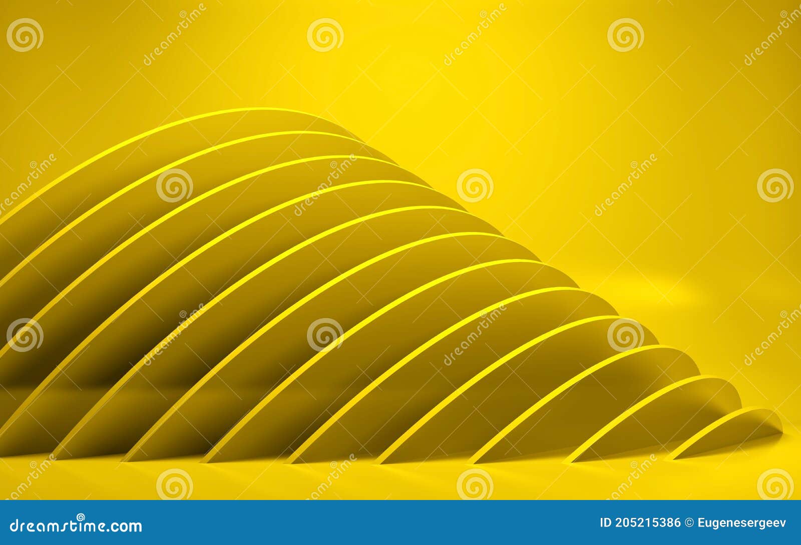 Illuminating Yellow Installation. 3d Rendering Stock Illustration ...